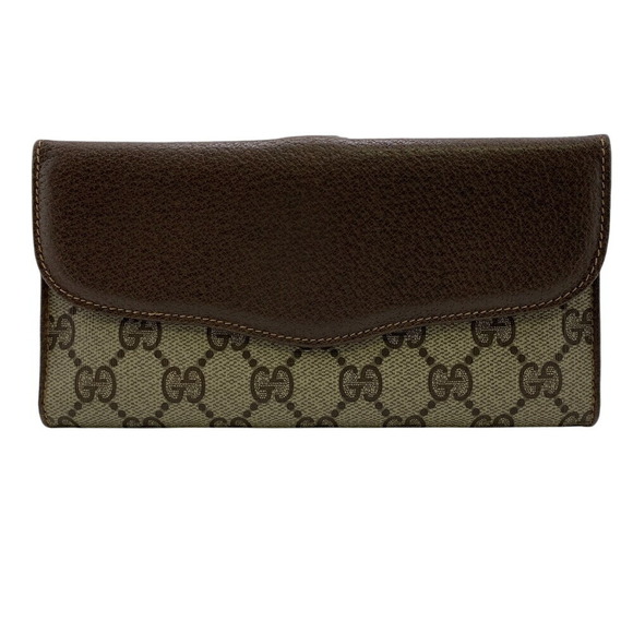 Gucci | Bags | Gucci Gg Double Hook Bifold Long Wallet Shelly Card ...